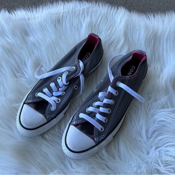 Converse | Shoes | Converse Gray Lace Up Ankle Sneakers | Poshmark